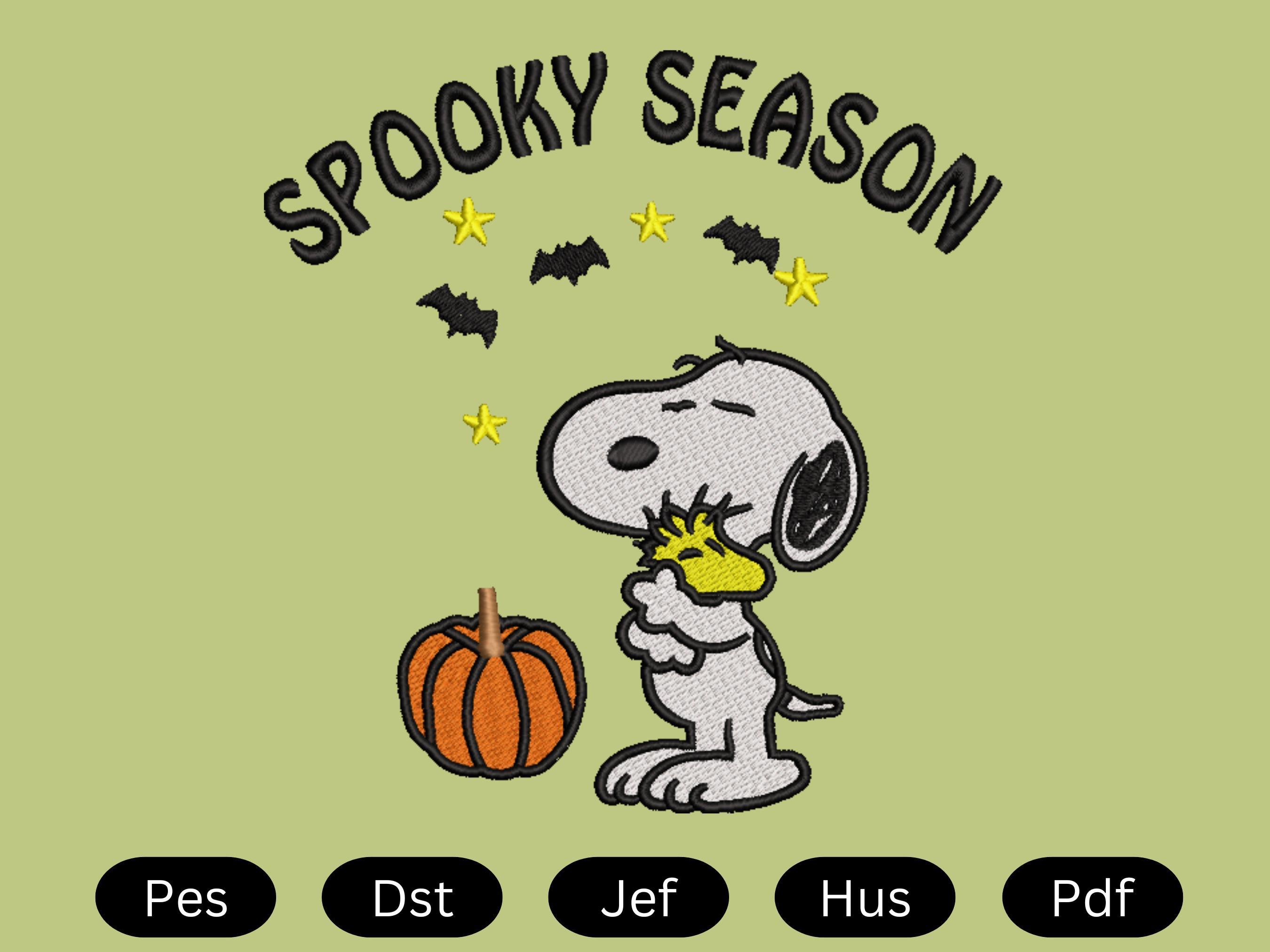 Spooky Season Embroidery Design, Snoopy Halloween Embroidery Design - Etsy