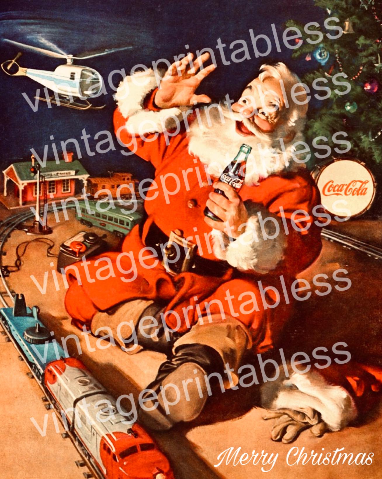 Vintage Santa Train Coke Ad - Etsy