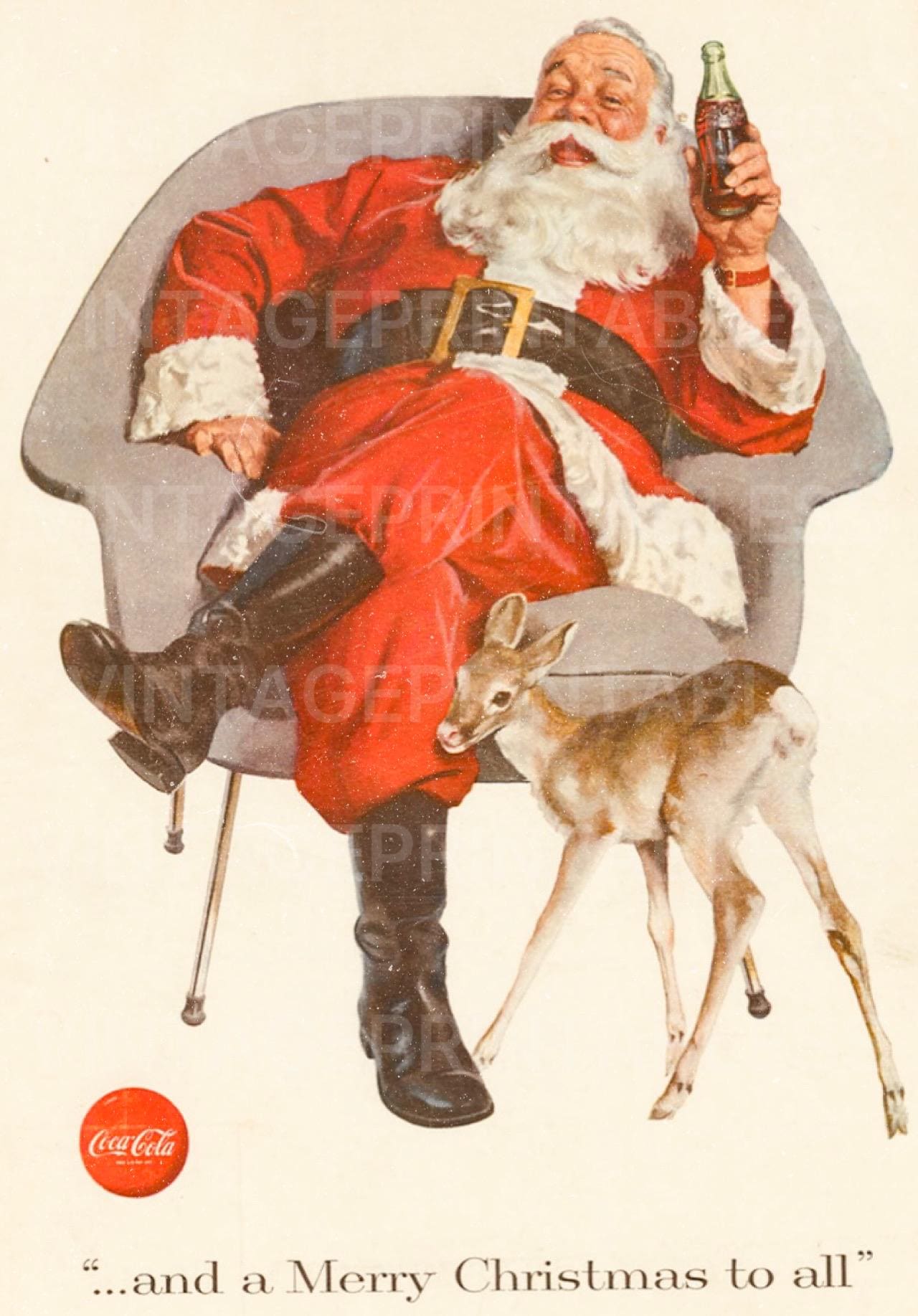 Santa Coke Ad - Etsy