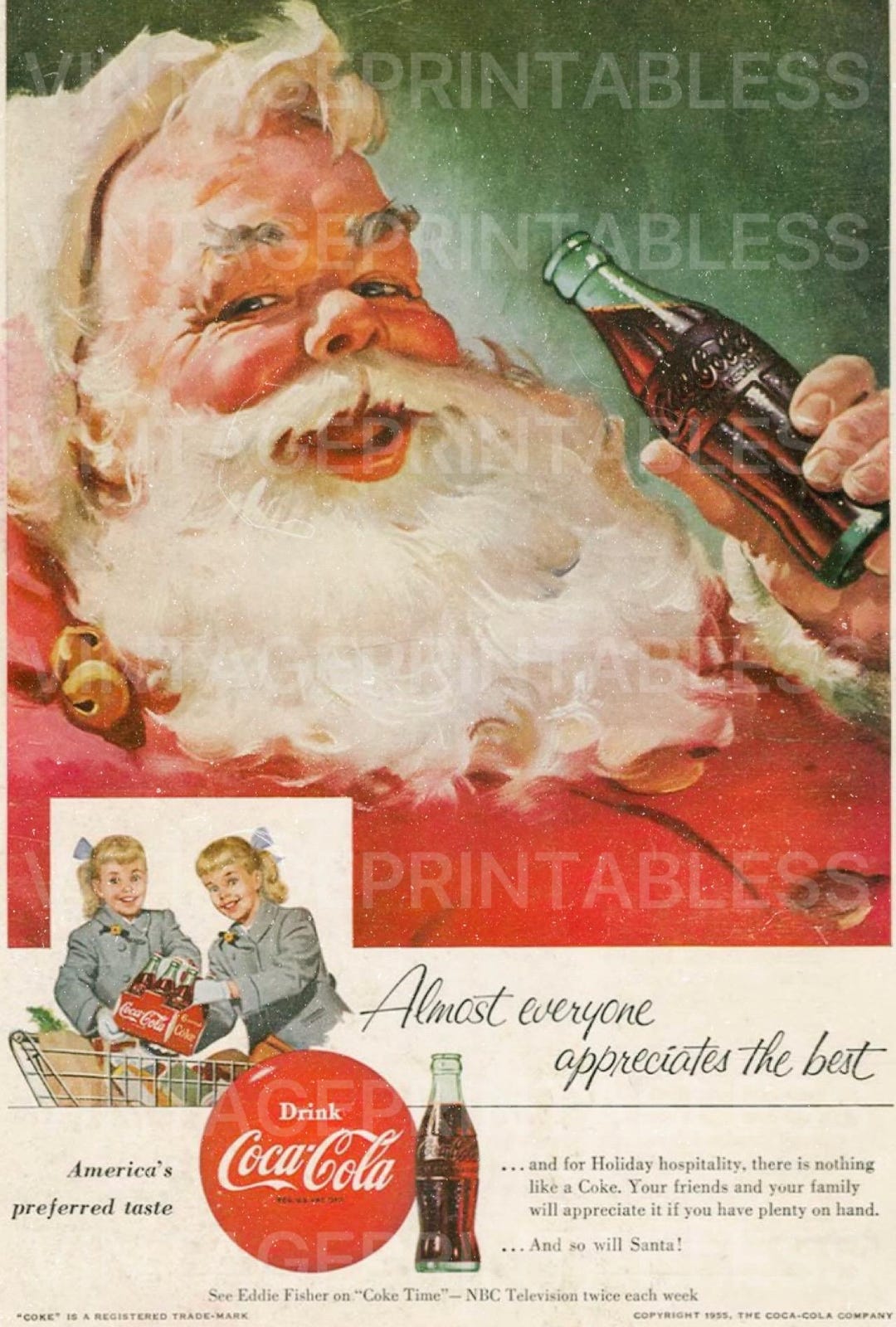 Vintage Coke Santa Ad - Etsy