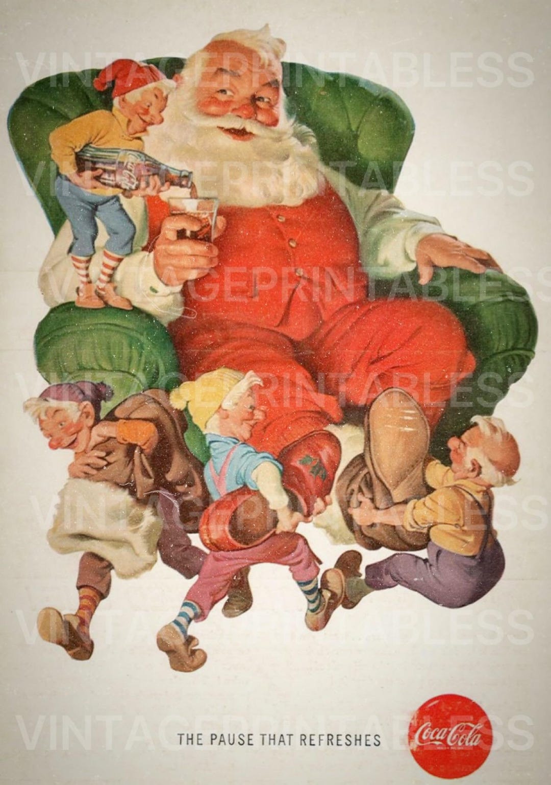 Vintage Santa Coke Ad - Etsy