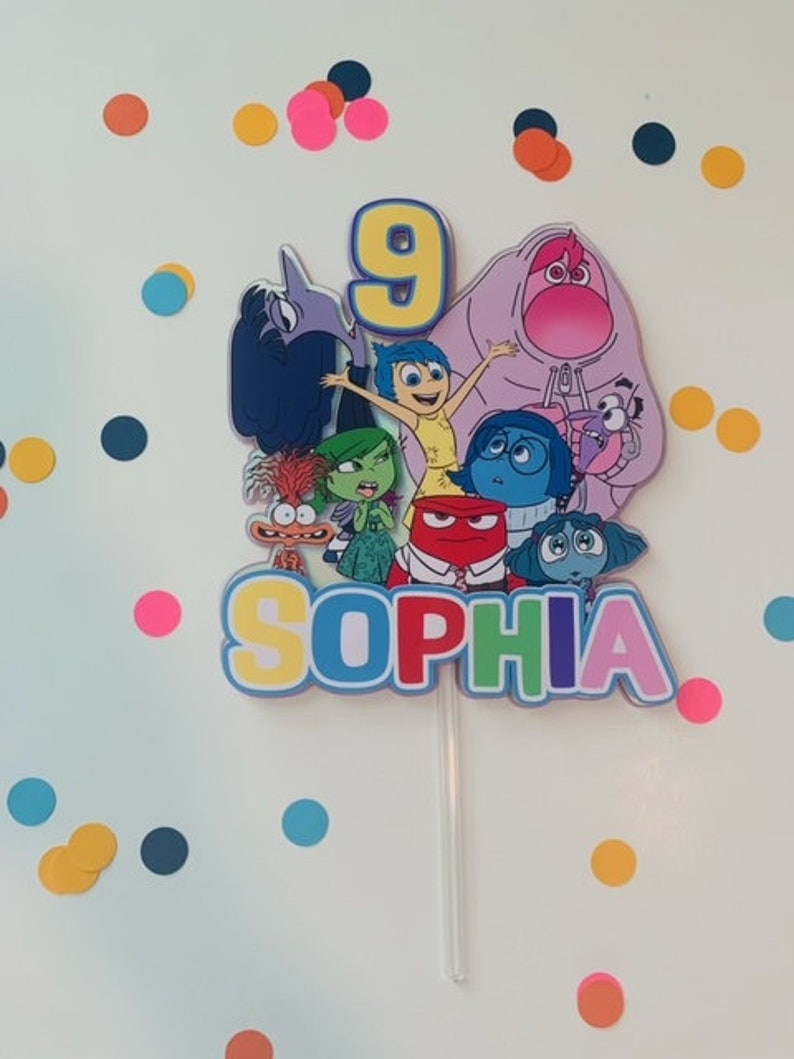 Inside Out 2, Emotions Cake Topper, Inside Out Party, Joy, Ennui ...
