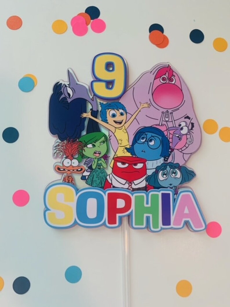 Inside Out 2, Emotions Cake Topper, Inside Out Party, Joy, Ennui ...