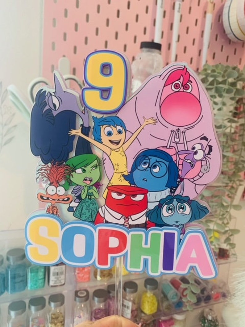 Inside Out 2, Emotions Cake Topper, Inside Out Party, Joy, Ennui ...