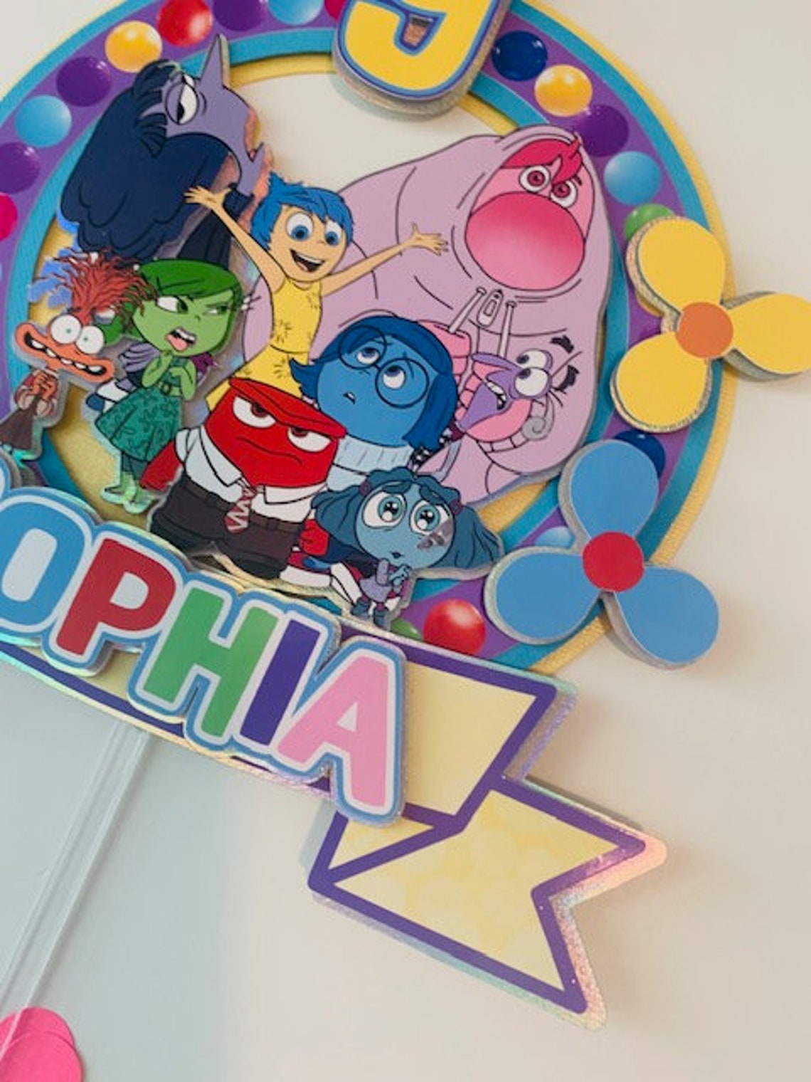 Inside Out 2, Emotions Cake Topper, Inside Out Party, Joy, Ennui ...