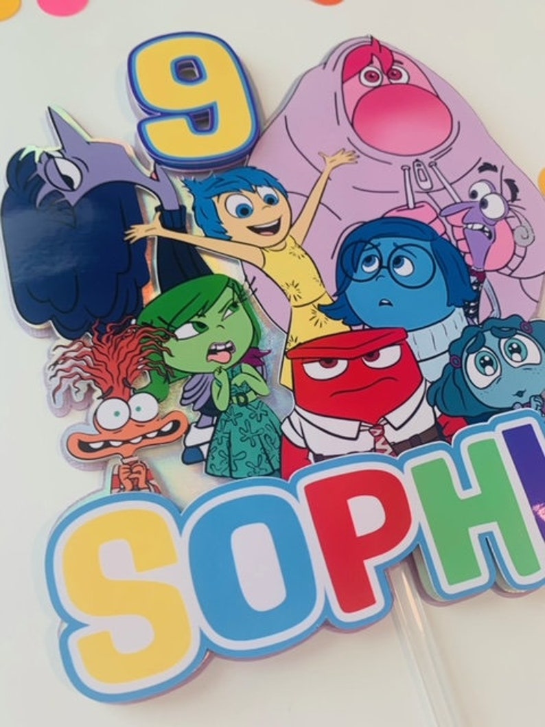 Inside Out 2, Emotions Cake Topper, Inside Out Party, Joy, Ennui ...