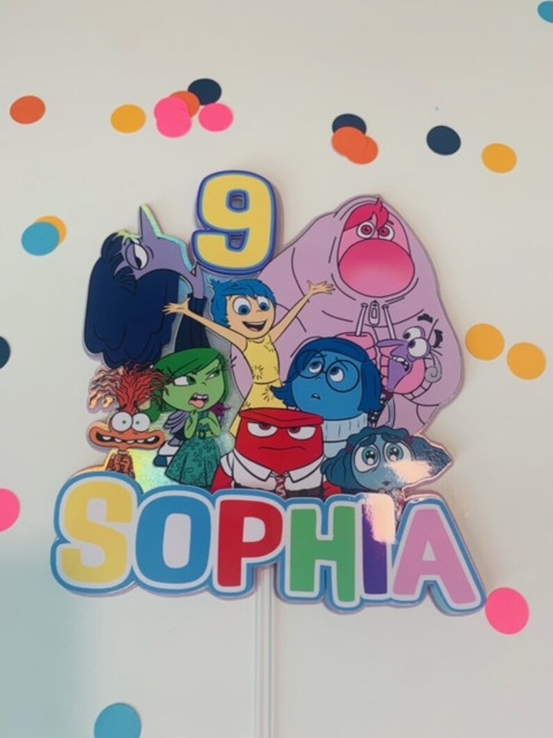 Inside Out 2, Emotions Cake Topper, Inside Out Party, Joy, Ennui ...
