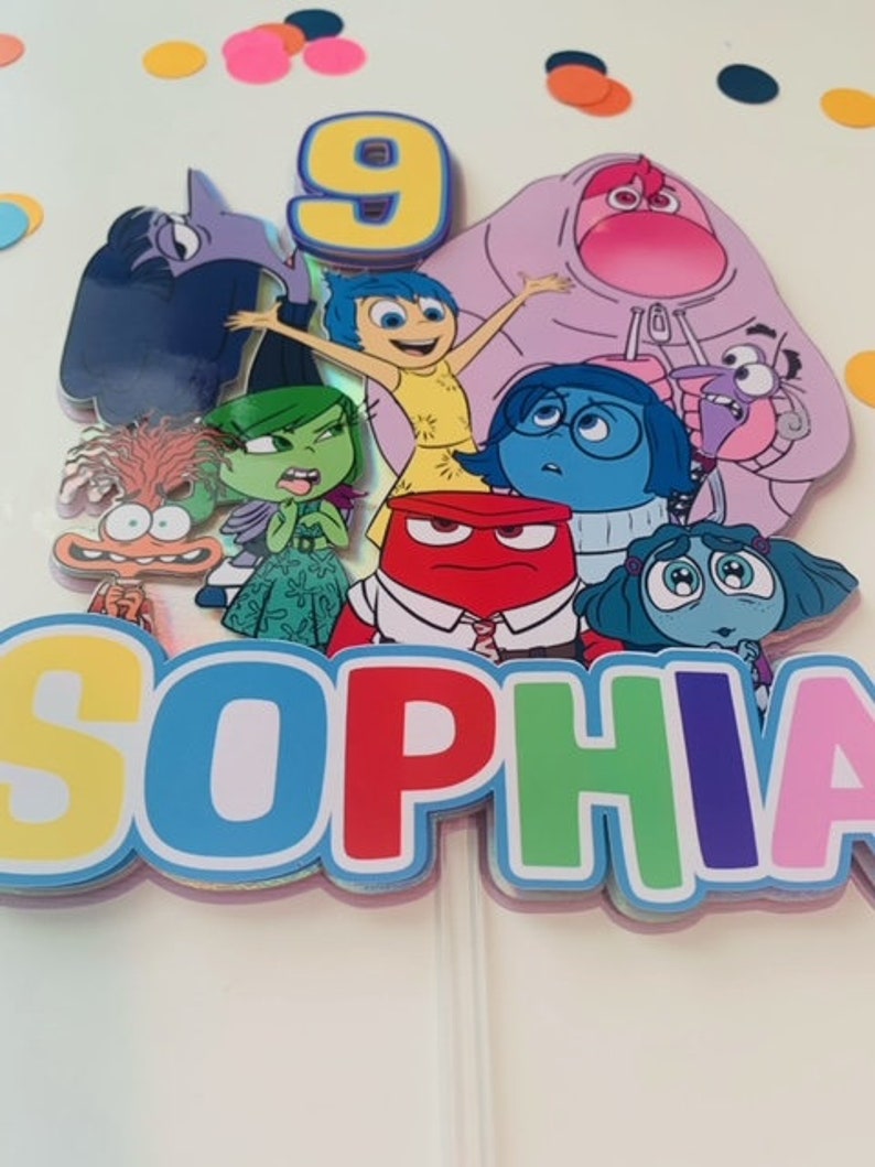 Inside Out 2, Emotions Cake Topper, Inside Out Party, Joy, Ennui ...