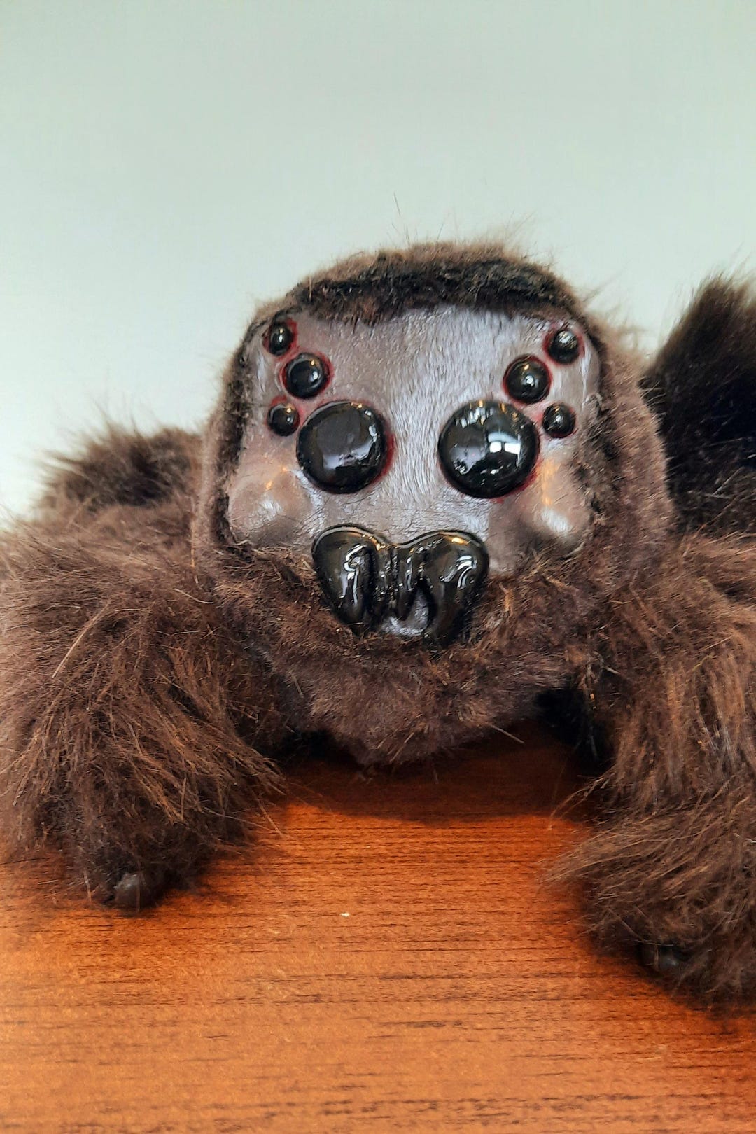 Custom Faux Fur Spider Plush, Polymer Clay Face - Display Only - Etsy