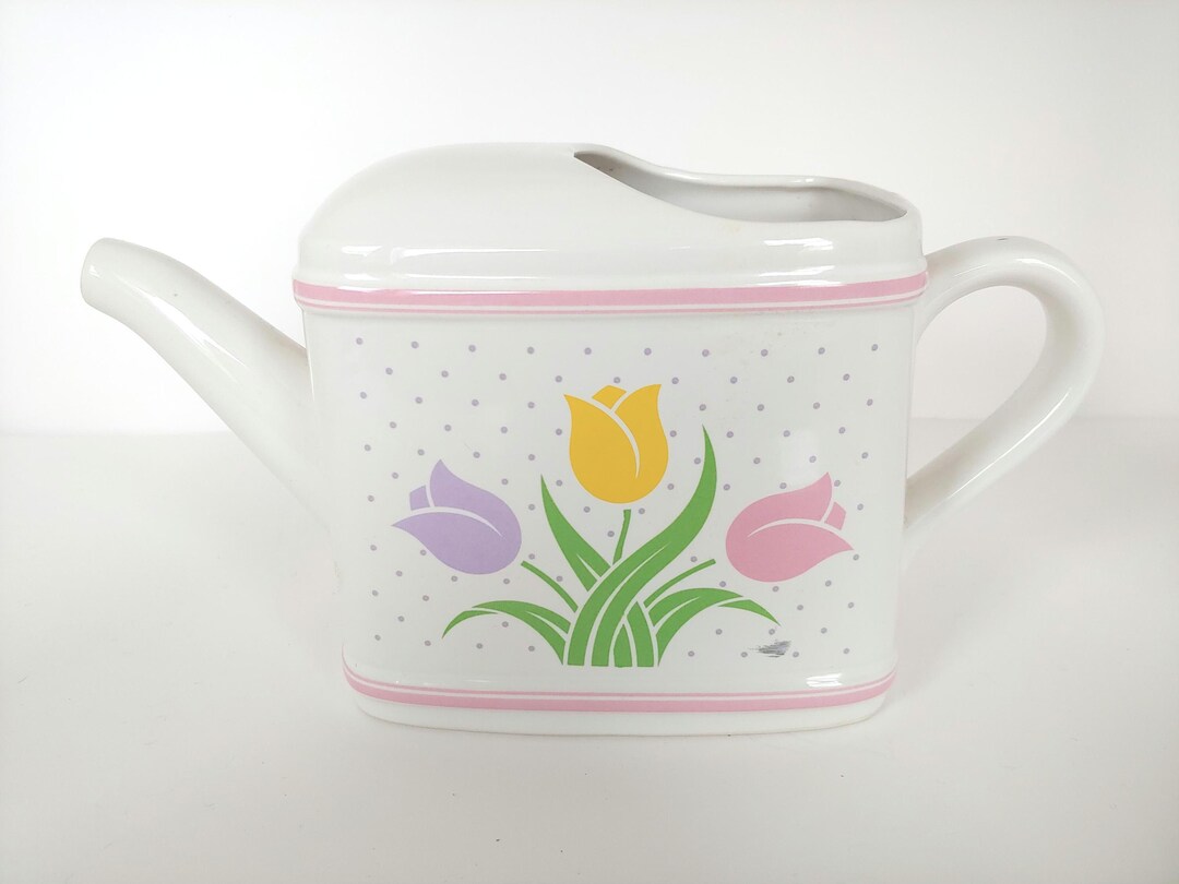 Vintage 1980s Teleflora Ceramic Tulip Pitcher Planter - Etsy