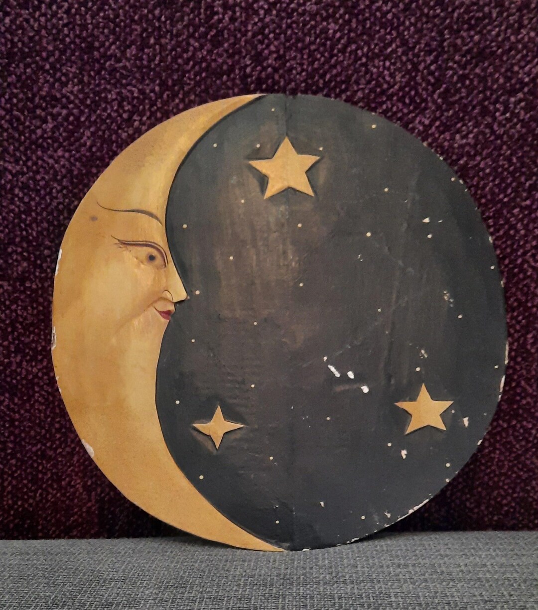 Whimsigoth Wooden Sun & Moon Plaque Wall Decor - Etsy
