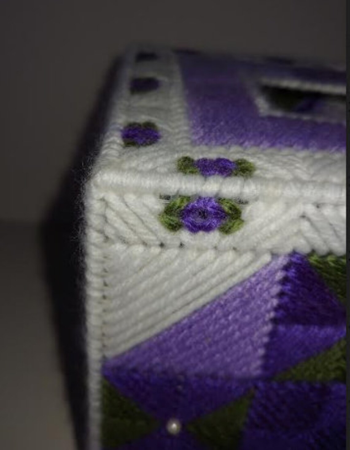 Needlepoint Tissue Box Cover and Matching Coasters - Etsy
