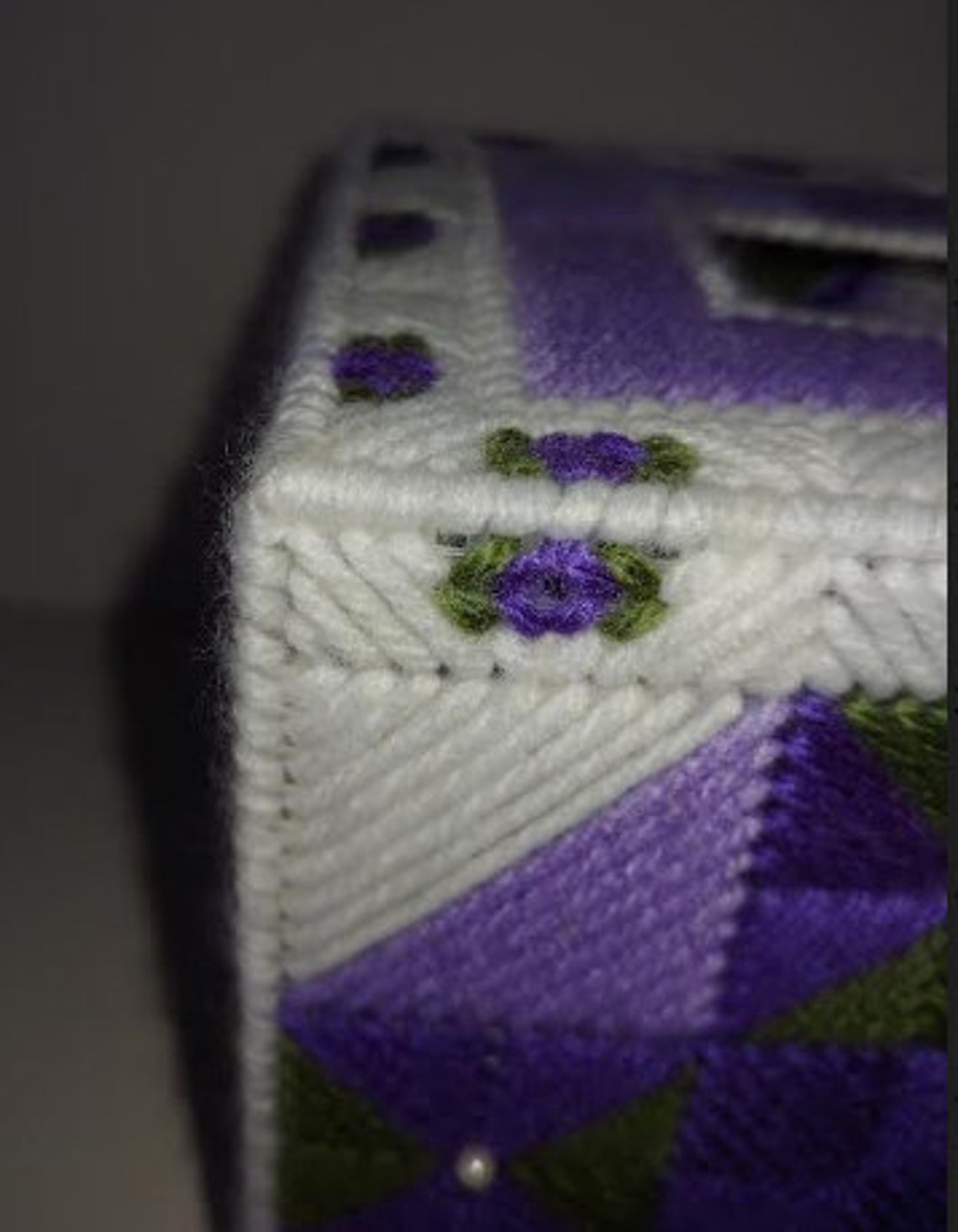 Needlepoint Tissue Box Cover and Matching Coasters - Etsy