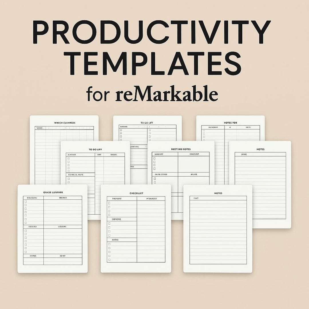 Productivity Planner Template Bundle | 10 Minimal Horizontal Layouts ...