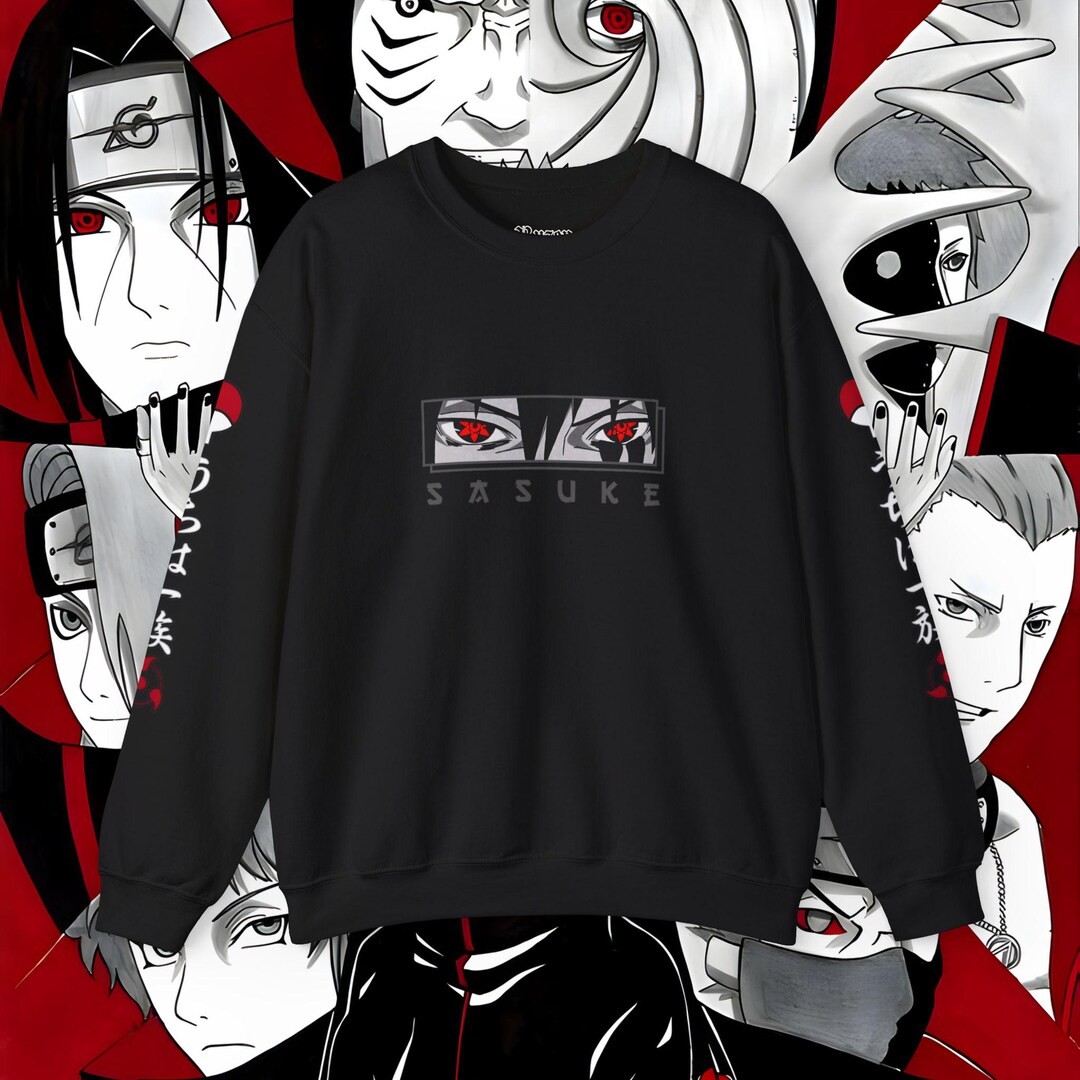 Sasuke Uchiha Crewneck Sweatshirt, Anime Inspired Comfort & Style ...