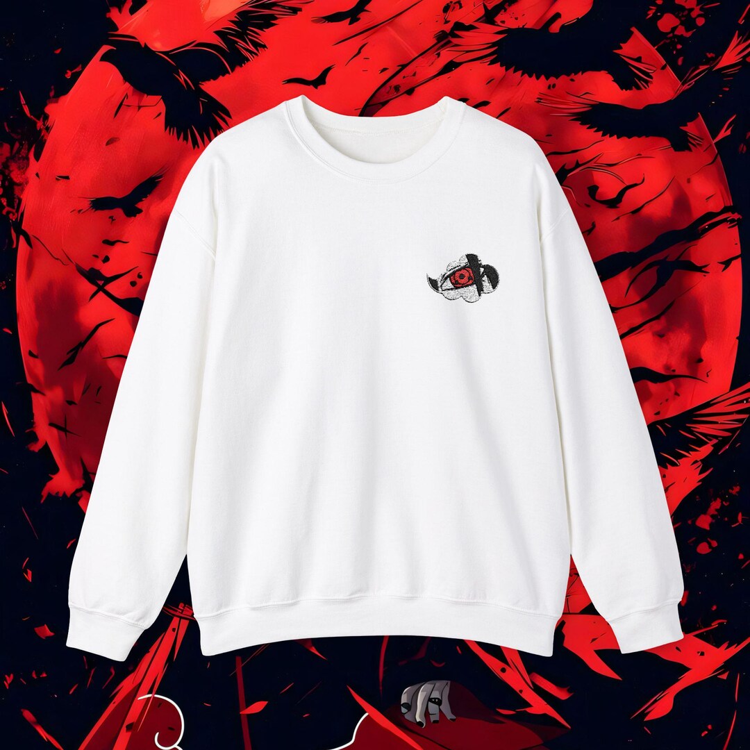 Itachi Uchiha Eye & Akatsuki Embroidered Sweatshirt Anime Inspired ...