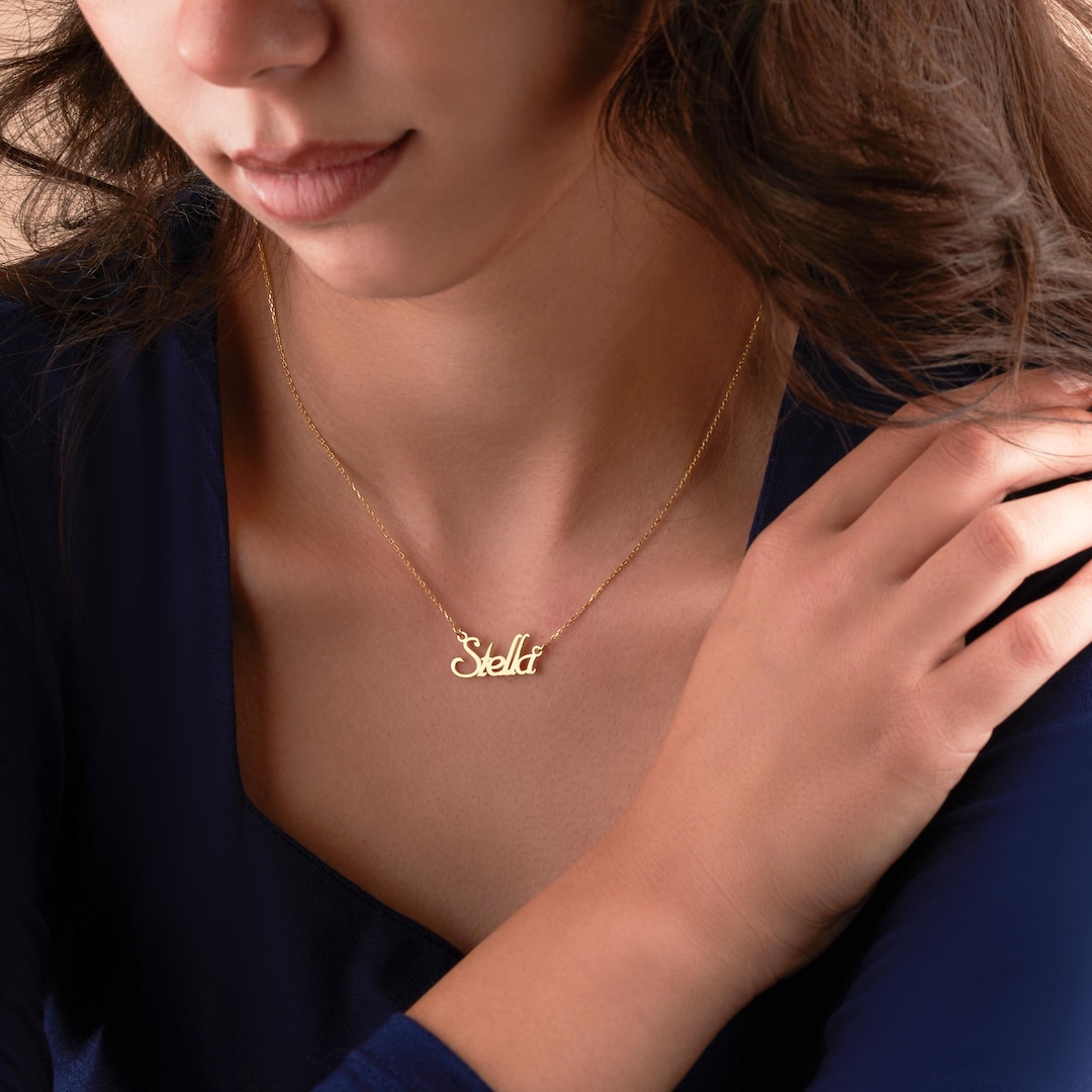Custom Name Plate Necklace, Personalized Nameplate, Nickname Necklace ...