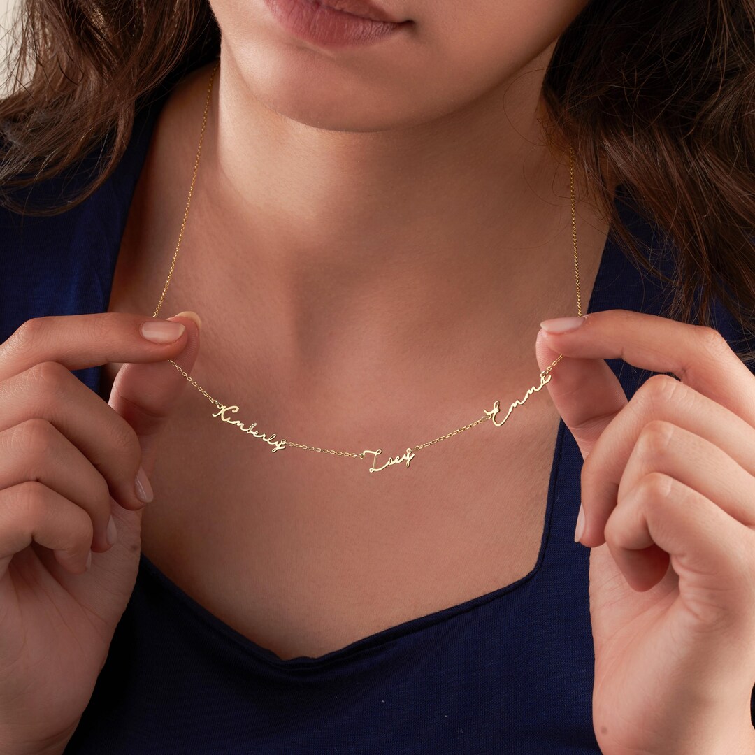 MULTIPLE NAME NECKLACE, Family Necklace, Children Names Necklace, Mom ...
