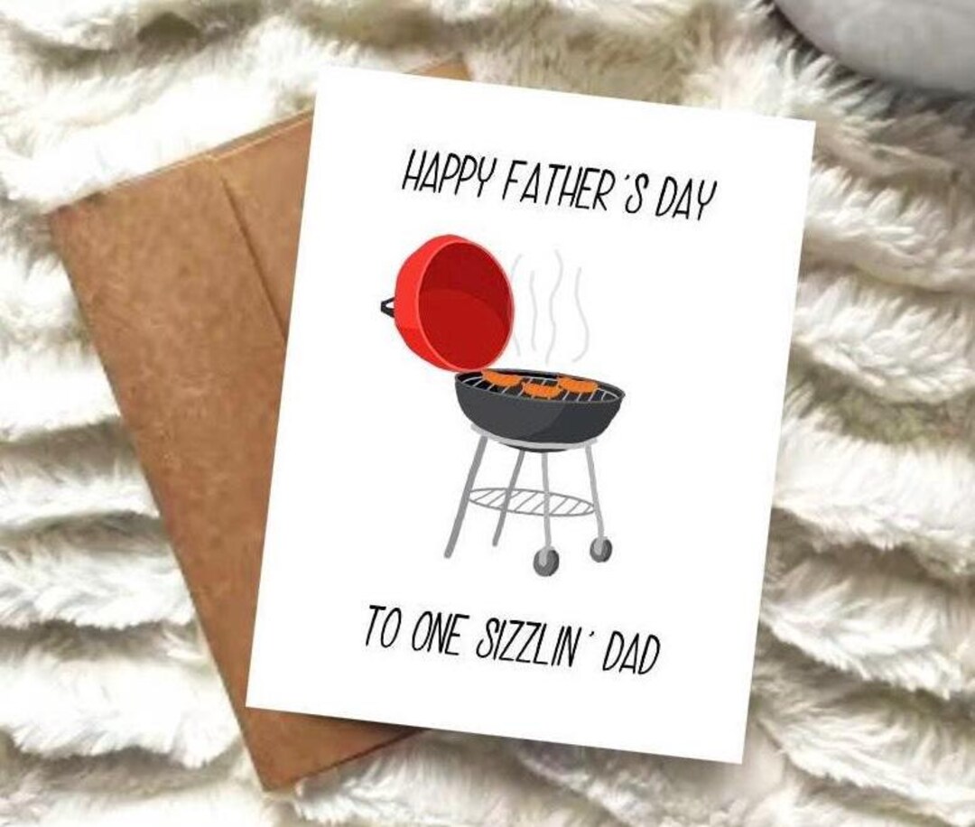 Happy Father's Day to One ‘sizzlin' Dad’ | Funny BBQ Grill Card | A2 ...