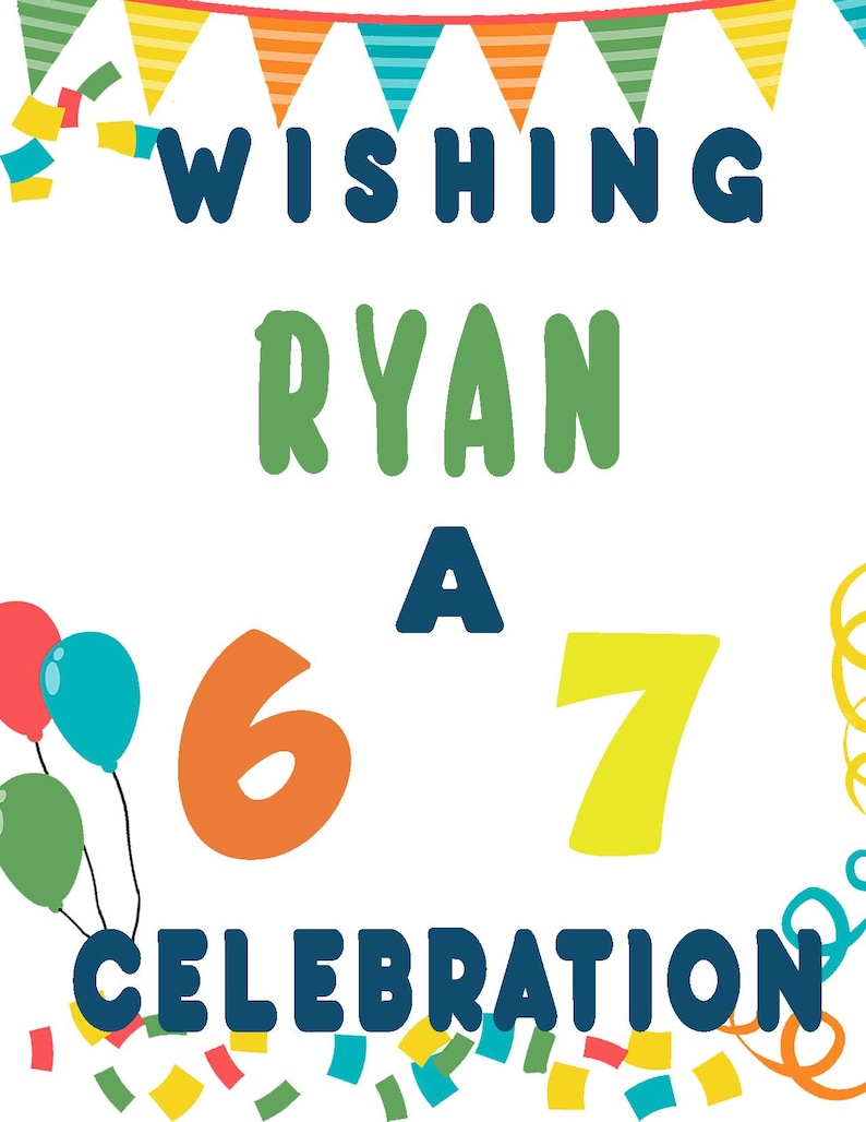 6-7 Birthday Card | Six, Seven Meme | Super Celebration | Kids Age ...