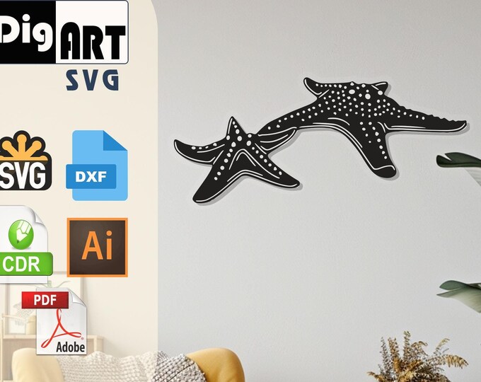 Starfish or Sea Stars-dxf Files and SVG Cut Ready for Cnc Machines ...