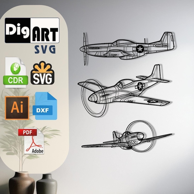 P51 Silhouette - Etsy