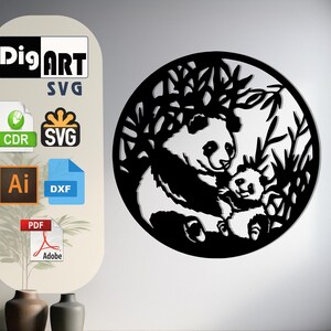 Decorative Panda Laser Cut Vector Design SVG DXF Ai Pdf Files for ...