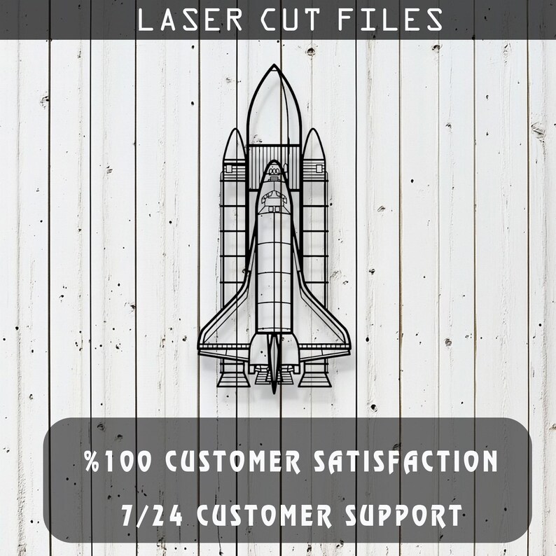 Space Shuttle Silhouette Laser Cut Vector Design – SVG, DXF, Ai, Pdf ...