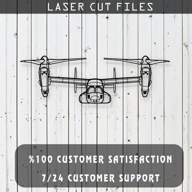 MV-22 Osprey Front View Airplane Silhouette –laser Cut File for ...