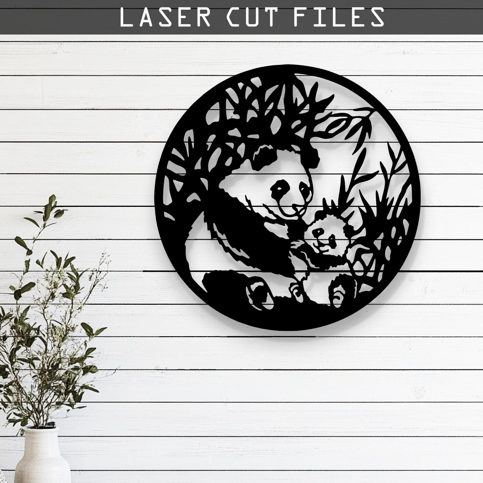 Decorative Panda Laser Cut Vector Design - SVG DXF Ai Pdf Files for ...