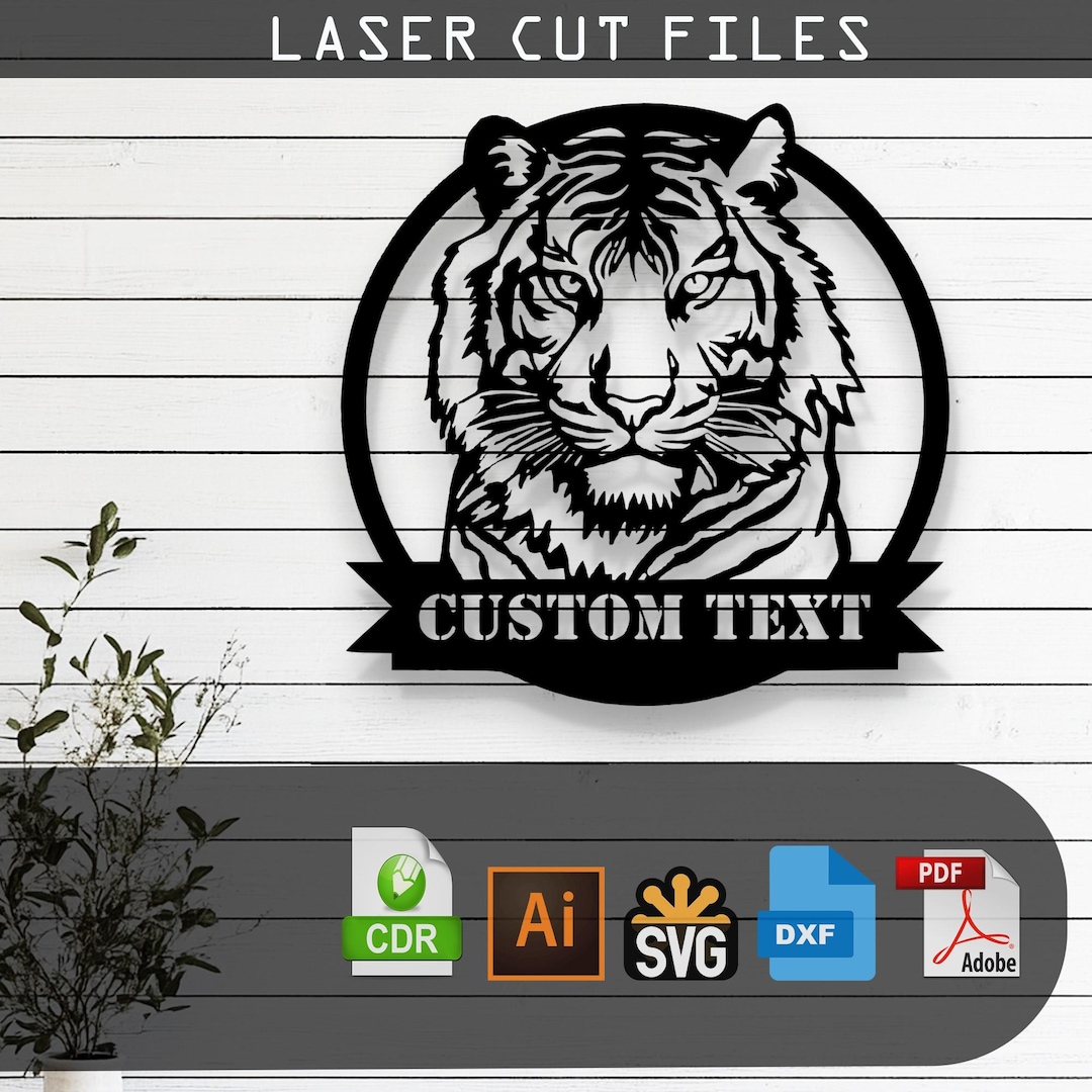 Customizable Tiger SVG Laser Cut File – Glowforge, Cricut, Cnc, DIY ...