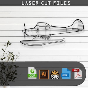 170B Float Airplane Silhouette Laser Cut Vector Design – SVG, DXF Files ...