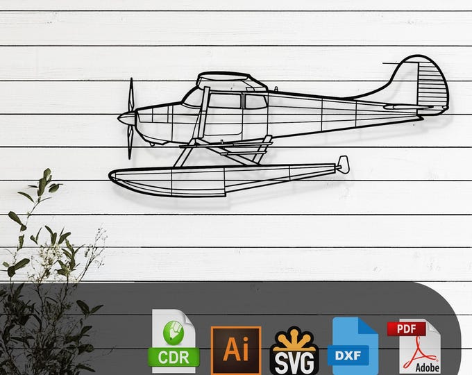 Plane With Floats - Clipart / Cutting Files Svg Png Jpg Dxf Digital ...