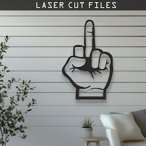 Decorative Middle Finger Laser Cut, Vector Files – SVG, DXF, Ai, Pdf ...