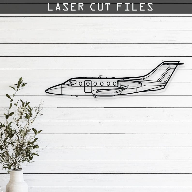 Hawker 400 Airplane Silhouette Laser Cut Vector – SVG, DXF, Ai, Pdf ...