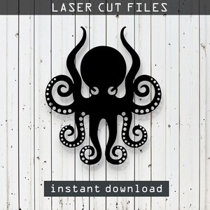 Decorative Octopus Laser Cut Vector Design – SVG, DXF, Ai, Pdf Files ...