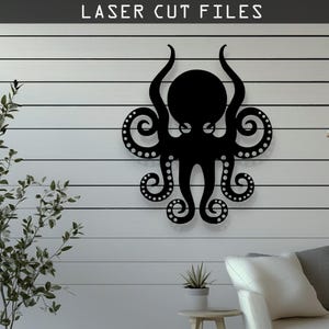 Decorative Octopus Laser Cut Vector Design – SVG, DXF, Ai, Pdf Files ...