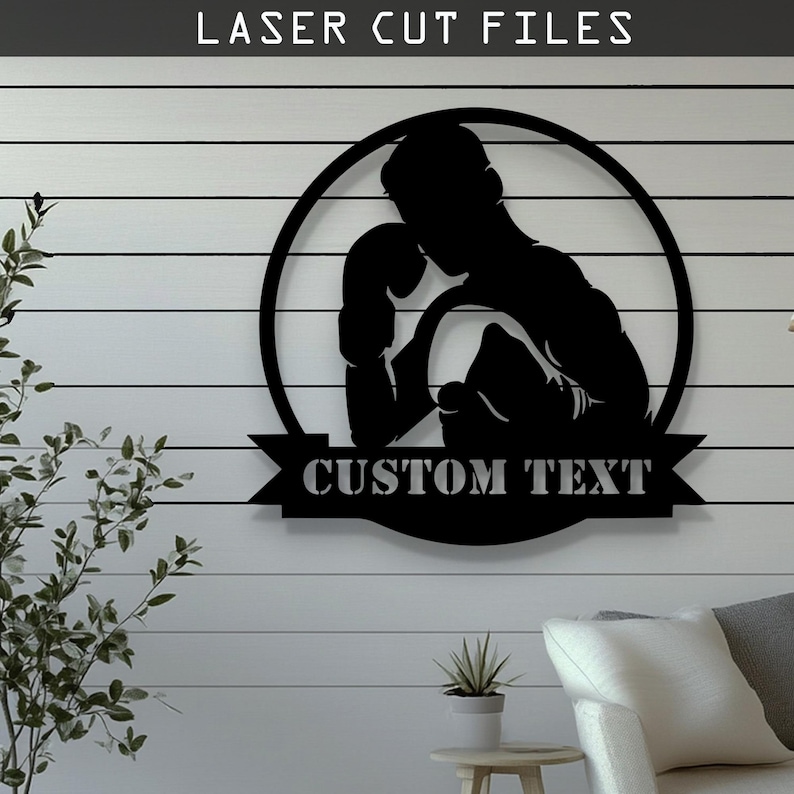 Custom Boxing SVG, Boxer Name Sign, Fighting Laser Cut File, Gym Wall ...