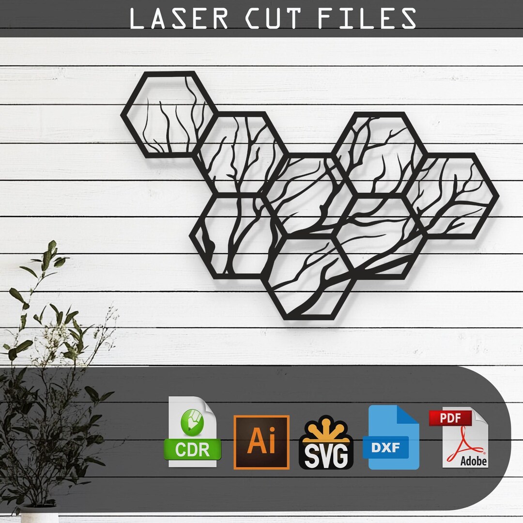 Decorative Tree Branch Laser Cut Vector Design – SVG, DXF, Ai, Pdf ...