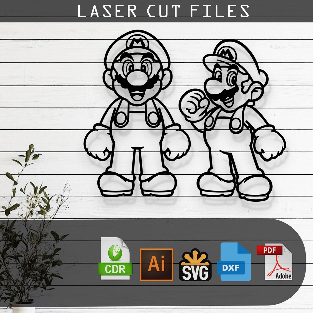 Mario Bros Super Mario Laser Cut, Vector Files– SVG, DXF, Ai, Pdf ...