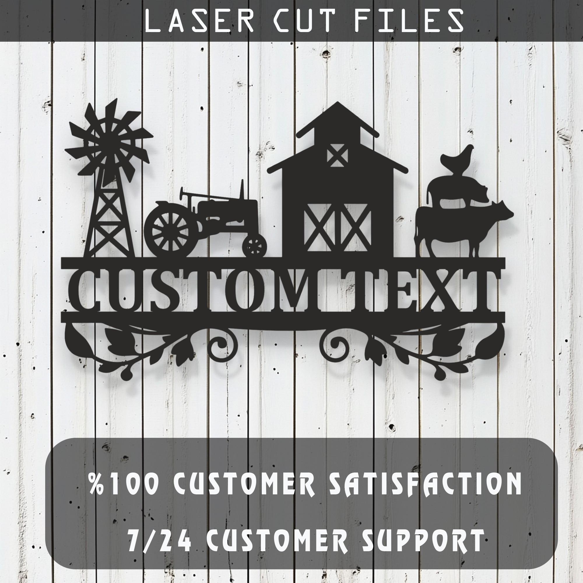 Custom Farm Animals SVG DXF Laser Cut File for Glowforge Cricut CNC ...