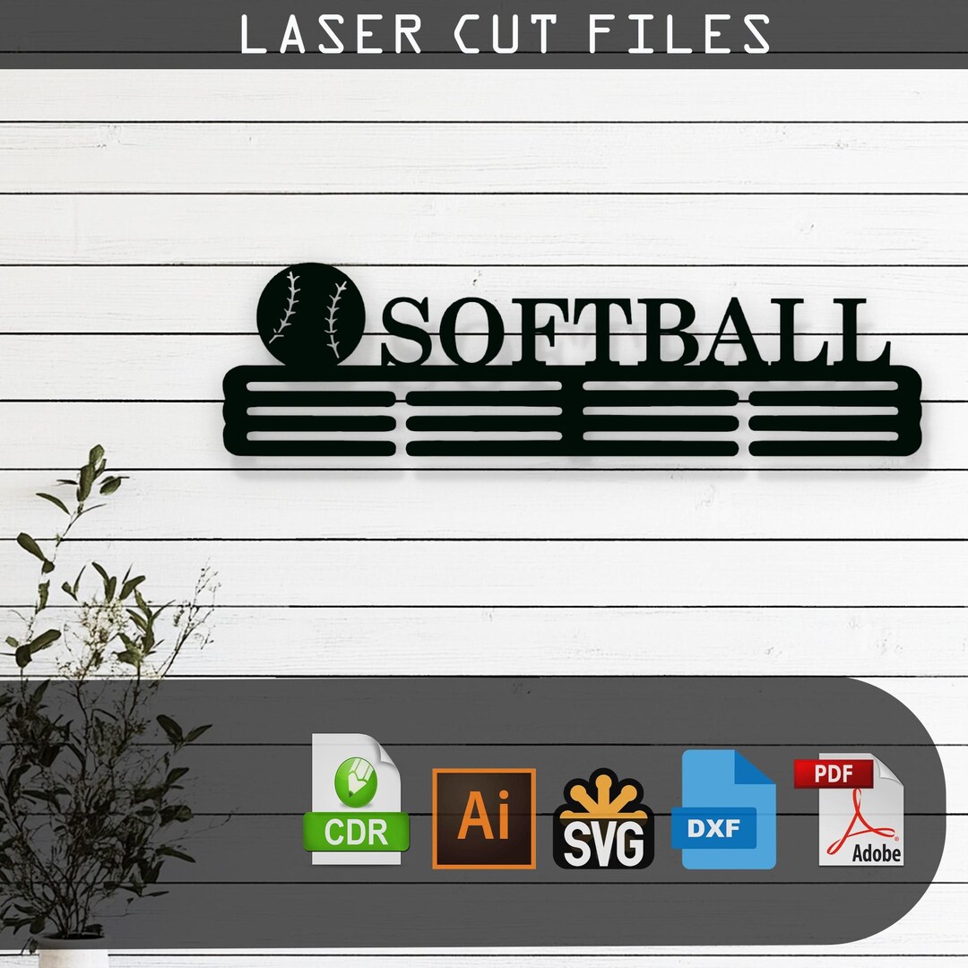 Customizable Softball Medal Hanger SVG Laser Cut File – Glowforge ...