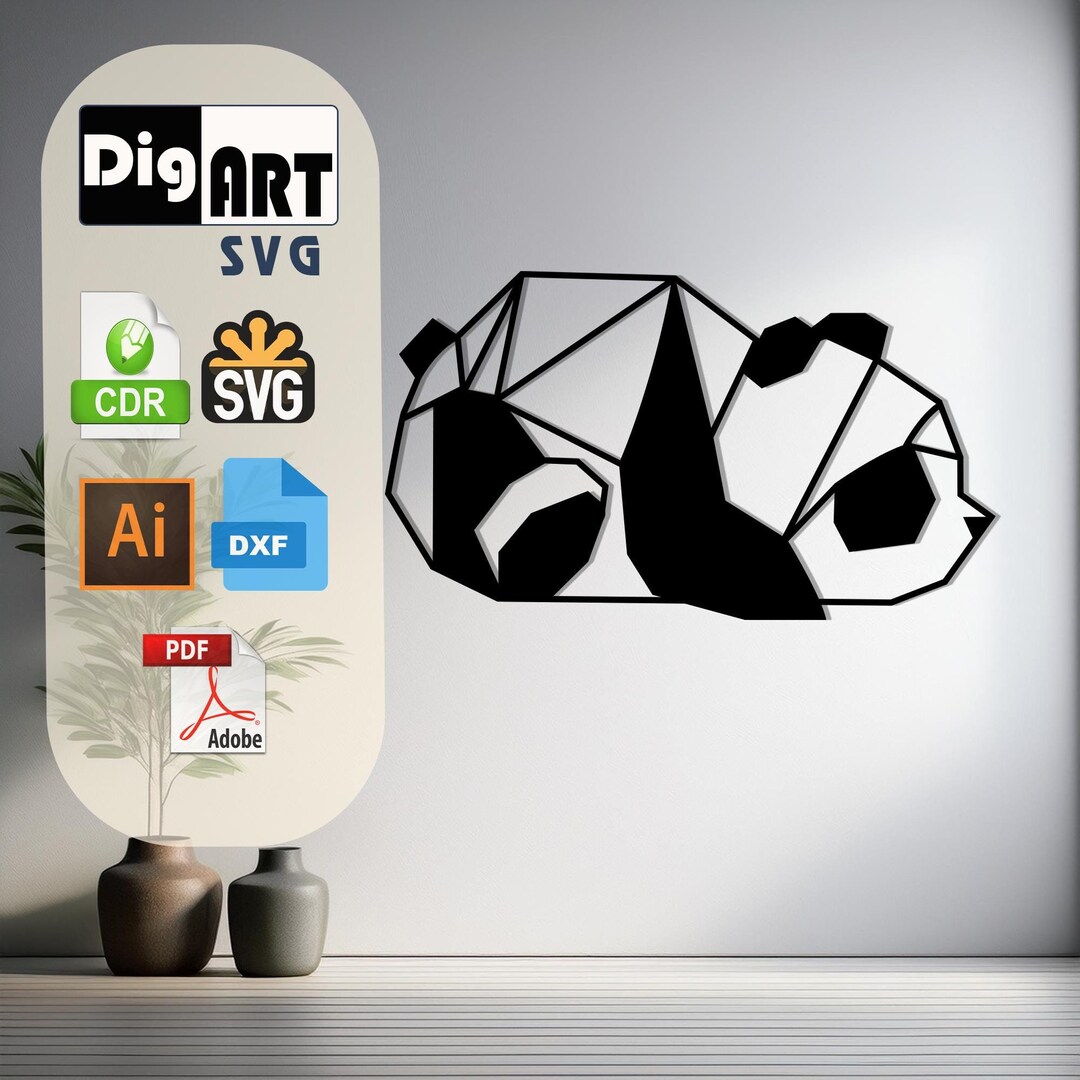 Geometric Panda Laser Cut Vector Design – SVG, DXF, Ai, Pdf Files ...