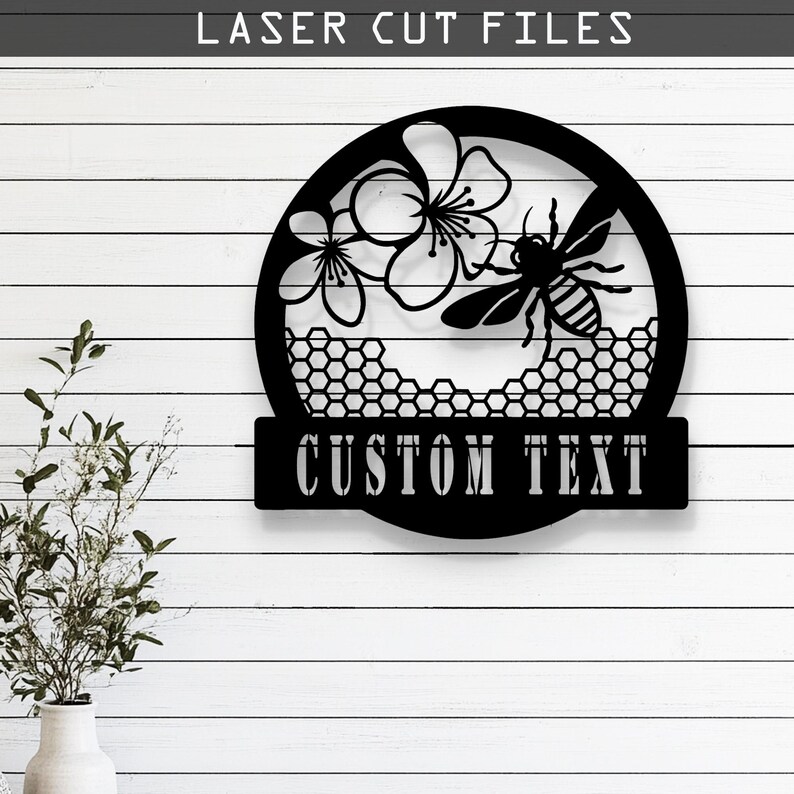 Customizable Bee and Honey SVG Laser Cut File – Glowforge, Cricut, Cnc ...