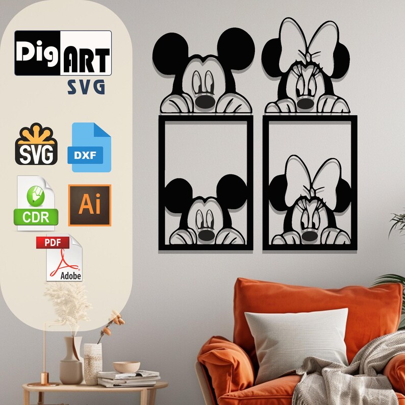 Mause Laser Cut SVG/DXF File | Metal Art Wall Art, Engraving Decal ...