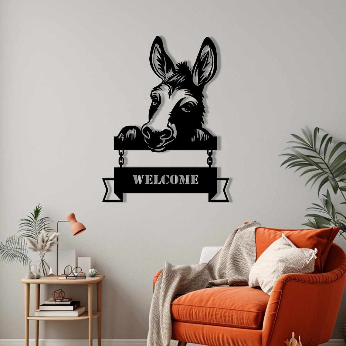 Farm Animal Donkey Welcome Sign Laser Cut Vector Design SVG, DXF, Ai ...