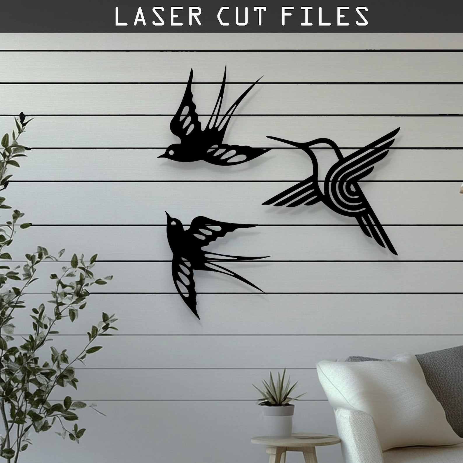 Decorative Birds Laser Cut Vector Design – SVG, DXF, Ai, Pdf Files for ...