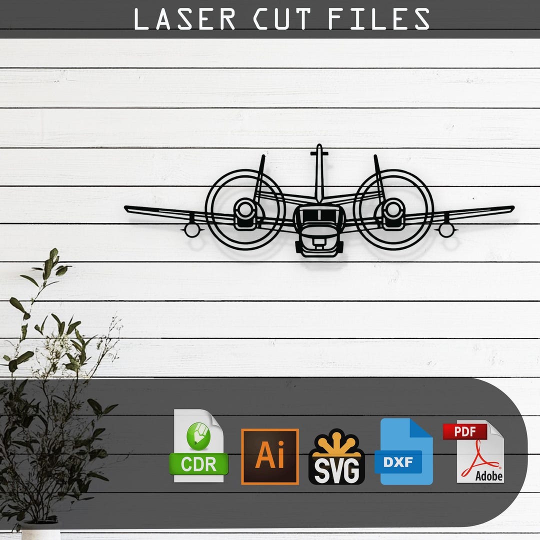 OV-1 Mohawk Airplane Silhouette Laser Cut Vector Design – SVG, DXF ...