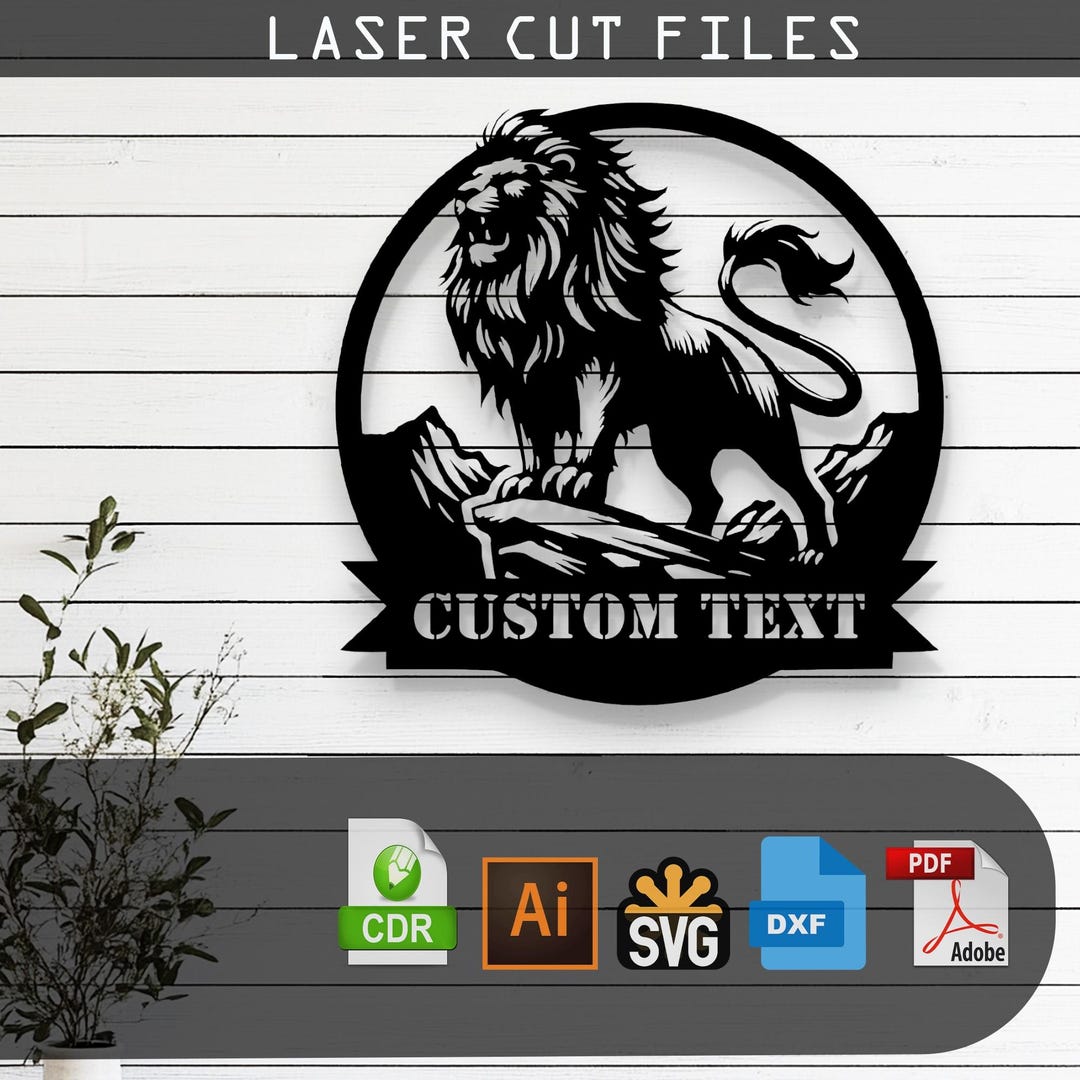 Customizable Roaring Lion SVG Laser Cut File – Glowforge, Cricut, Cnc ...
