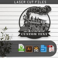 Retro Train Dxf Steam Train Png Digital Download Laser Cut Cnc Cutting ...
